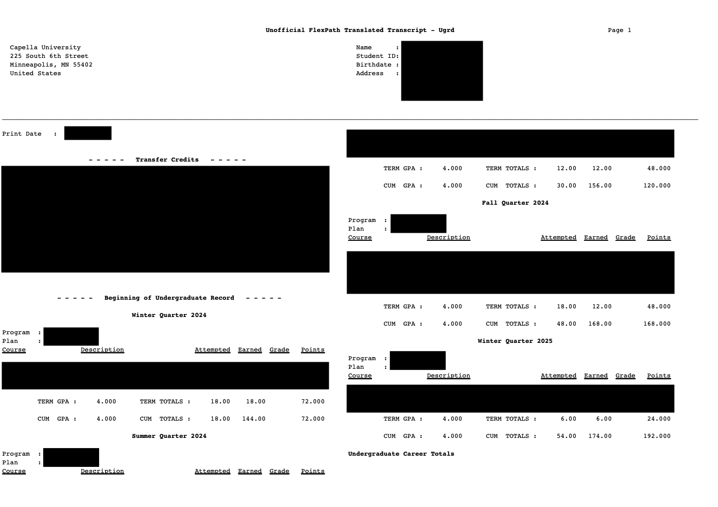 Examples of required documentation for reimbursement